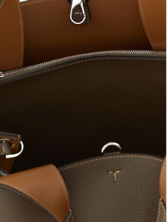 Tod's Hammered Calf Leather Top Handle Bag - Taupe