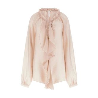 Guess Femme, Blouses et Chemises, Rose, Taille: 36 FR Maelys Ruffled Blouse