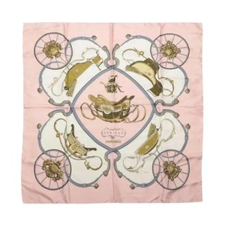 Herm&egrave;s Pre-owned Carr&eacute; 90 Springs Soie Carr&eacute; - Femme - Pre-owned - Rose - Taille: ONE Size