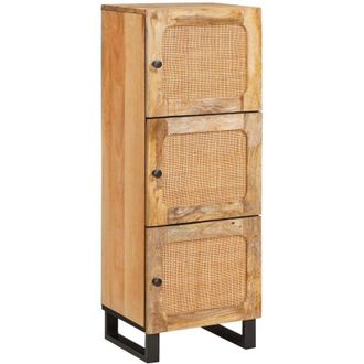 vidaXL Highboard mit Speicher Braun 90 x 33 x 75 cm Massivholz Mango vidaXL