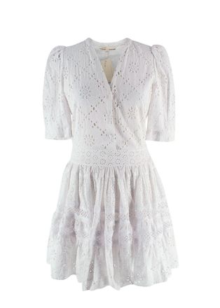 Maje White Rayanette A Line Eyelet Dress Size XS