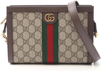 Gucci 2016-2025 Small GG Supreme Web Ophidia crossbody bag - Braun