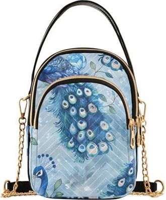 Mnsruu Sac à bandoulière pour femme avec bandoulière réglable Bleu paon