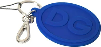 Dolce & Gabbana unisex, Accessoires, Bleu, Taille: ONE Size Rubber Logo Keyring
