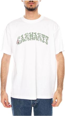 Carhartt Work in Progress Homme, Tops, Blanc, Taille: S S/S Monogram T-Shirt