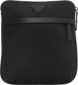 Emporio Armani Nylon Umh&auml;ngetasche Flach - - Bags - Herren - Schwarzk - ONE SIZE