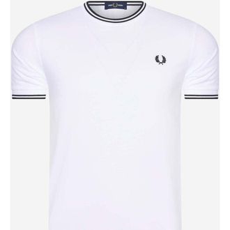 Fred Perry T-shirt à double boutonnage - blanc