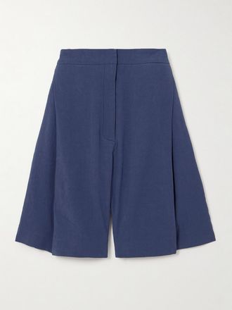 Tove Short En Lin Mélangé À Plis Bella - Bleu