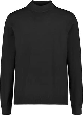 Baldessarini Herren Pullover schwarz Merinowolle unifarben