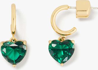 Kate Spade New York Kate Spade My Love Heart Creolen, Klein f&uuml;r Frauen in Gr&uuml;n | Kubikzirkonie