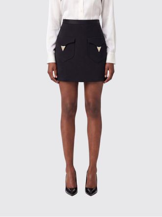 Versace Mini-jupe crayon en laine &agrave; taille haute avec poches plaqu&eacute;es