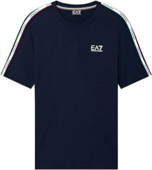 Emporio Armani EA7 7M001861 T-shirt en jersey de coton italien Spirit, bleu, XXL