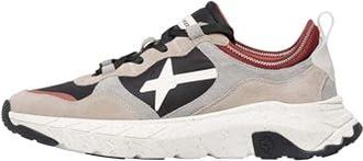 W6YZ Baskets en su&egrave;de et Tissu Technique, Taupe Dark Grey Black 46