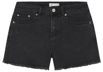 Springfield Damen Pantalones Shorts Jeans bequem ausgefranst, Schwarz, 38W