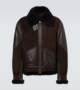Ralph Lauren Purple Label Veste en cuir et daim