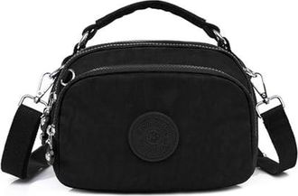 Nicole & Doris Sac Bandoulière Leger Sac a Main Femme Petit Sac Epaule Multipoches Mini Sac Dépaule Nylon Sac Messenger pour les Voyages Sportifs et Quotidiens Noir