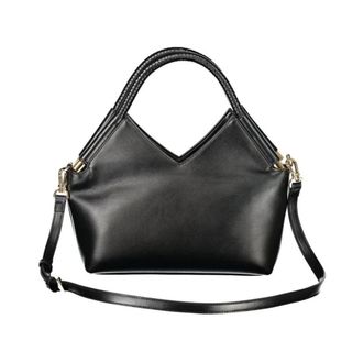 Twinset Geometrische Lederhandtasche mit geflochtenem Henkel - - Bags - Damen - Schwarzk - ONE SIZE