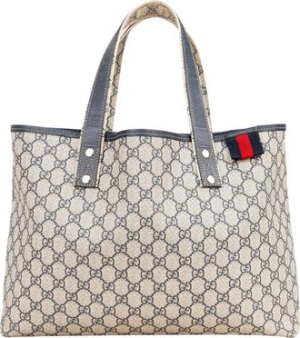 Gucci Crossbody Bags - Gucci Canvas GG Monogram Sherry Line Handbag - Gr. unisize - in Blau - f&uuml;r Damen
