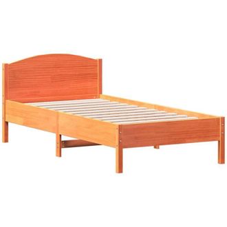 vidaXL Massivholzbett ohne Matratze Wachsbraun 75x190 cm Kiefernholz Vidaxl