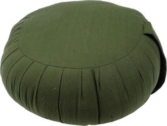 Guru Shop Rundes Einfarbiges Meditationskissen, Yoga Kissen, Yogakissen, Sitzkissen, Bodenkissen, Dekokissen - Gr&uuml;n, 20x35x35 cm