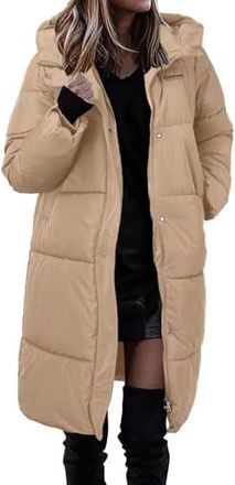 Generic 2026 Vestes pour femme Automne et Hiver Veste longue en duvet, kaki, XXL