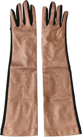 Dolce & Gabbana Femme, Accessoires, Brun, Taille: ONE Size Elbow Length Mitten Gloves
