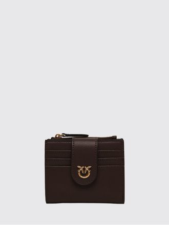 Pinko Petit portefeuille en cuir lisse avec logo Love Birds m&eacute;tallique