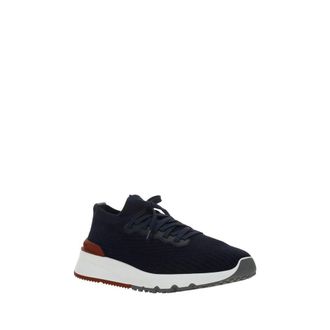 Brunello Cucinelli Cotton Low-Top Sneaker - Navy