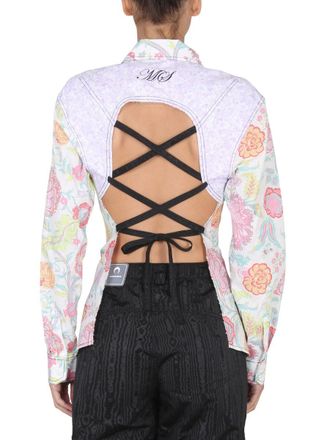 Marine Serre Floral Print Shirt - Multicolor