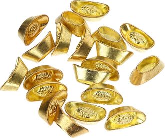 Pretyzoom 20 St&uuml;ck chinesische Metallbarren, Feng Shui, Dekoration Mini Yuan Bao, f&uuml;r Haus, B&uuml;ro, Tischdekoration, Gl&uuml;cksgeschenk