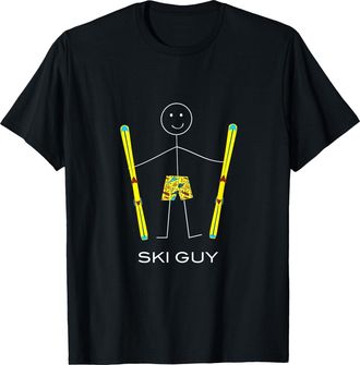 Whyitsme Design Lustiger Herren Ski Guy, Boy Skifahrer Schnee Skifahren T-Shirt