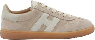 Hogan Low-Top Sneaker - Soft Suede Sneakers With Contrasting Leather Logo - Gr. 36,5 (EU) - in Beige - f&uuml;r Damen