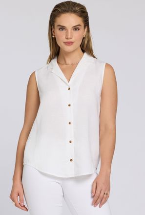 NYDJ Gabrielle &auml;rmellose Leinenbluse