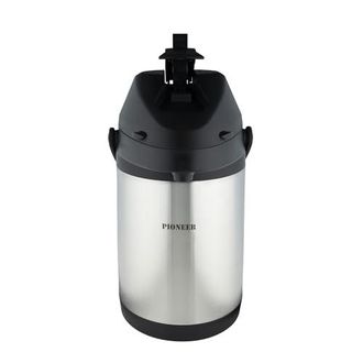 Pioneer Authentic Jeans Thermos 3,0 L en acier inoxydable avec levier, flacon &eacute;tanche pour boissons chaudes et froides, distributeur de boissons &agrave; pompe facile &agrave; utiliser pou