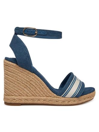Tommy Hilfiger Espadrilles High Wedge Espad Webbing FW0FW09342 Blau