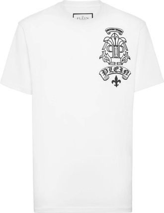 Philipp Plein Homme, Tops, Blanc, Taille: 2XL T-shirt Round Neck SS Tattoo