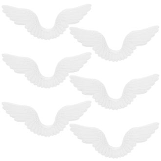 Cabilock NOLITOY 6st&uuml;cke Kunststoff-engelsfl&uuml;gel-Ornamente Wei&szlig; f&uuml;r Weihnachtsbaumdeko Bastelzubeh&ouml;r zum Selbermachen f&uuml;r Kr&auml;nze Windspiele und Andere Dekorati