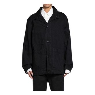 STUDIO NICHOLSON Homme, Vestes, Noir, Taille: M District Crinkle Denim Jacket