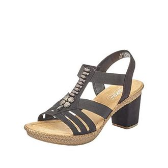 Rieker 66506-00, Sandales Bout ferm&eacute; Femme, Noir (Schwarz 00), 40 EU