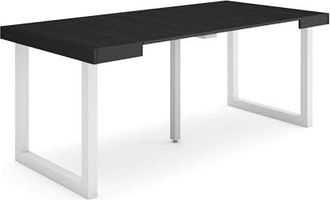 Skraut Home | Ausziehbarertisch | Multifunktionaler ausziehbarer | 180 | F&uuml;r 8 G&auml;ste | Massivholz Beine | Moderner Stil | Schwarz