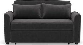 Best Mobilier Ernest - Canap&eacute; Droit 2 Places Convertible en Velours c&ocirc;tel&eacute;, Gris