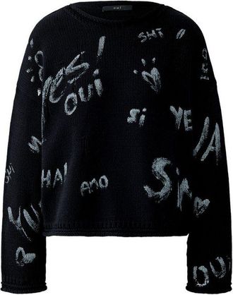 Oui Rundhalspullover Pullover