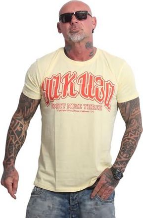 Yakuza T-shirt Enemy Regular pour homme, Vanille fran&ccedil;aise, 5XL