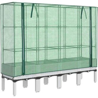 vidaXL Jardini&egrave;re sur&eacute;lev&eacute;e avec housse aspect rotin 160x40x140 cm vidaXL