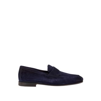 Santoni Blaue Wildleder Penny Loafers Eleganter Stil - - Shoes - Herren - Blau - 45 EU
