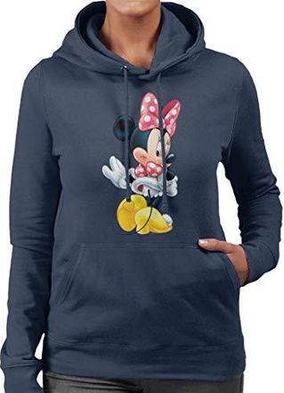 Disney Christmas Minnie Mouse Showing Off Her Shoes Womens Hooded Sweatshirt