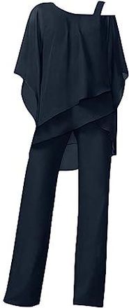 Generic Pantalon pour femmes &acirc;g&eacute;es Mode europ&eacute;enne et am&eacute;ricaine couleur unie l&acirc;che loisirs irr&eacute;gulier ensemble Adies costume d&eacute;contract&eacute; mode &eacute;t&eacute; europ&eacute;en et