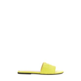 N&deg;21 Embossed Logo Leather Slider - - Shoes - Damen - Gelb - 36 EU