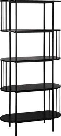 Xora Regal, Schwarz, Holzwerkstoff, 5 F&auml;cher, 80x172x34 cm, Wohnzimmer, Regale, B&uuml;cherregale