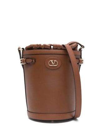 Valentino Garavani Antibes Beuteltasche mit Logo-Schild - Braun